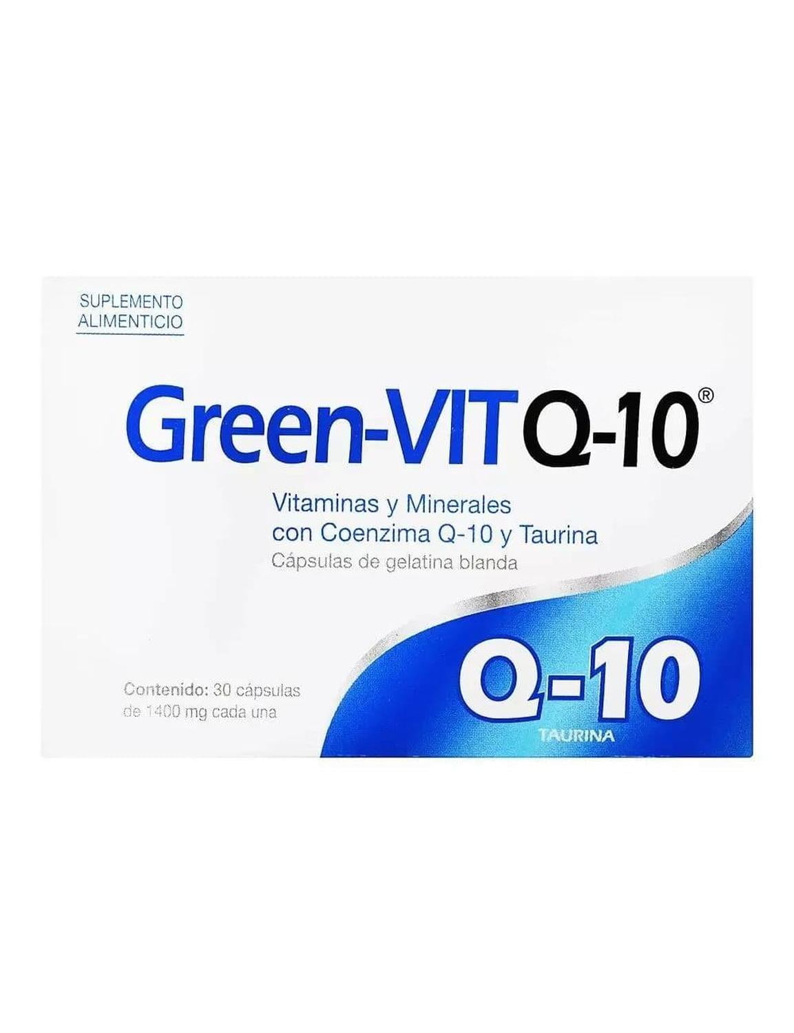 Green-Vit Q-10 Suplemento Alimenticio 1400 Mg Caja C/30 Capsulas ...