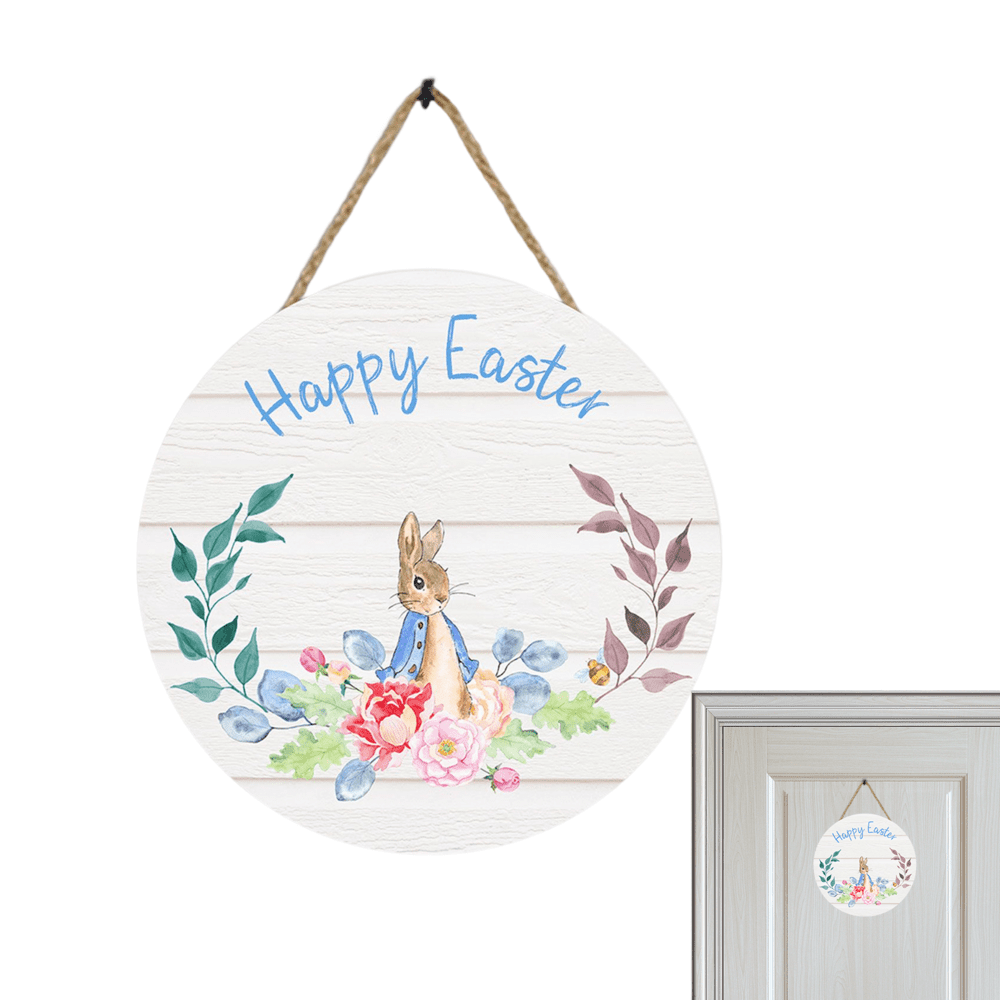 AIXING Easter Welcome Sign 11.81in Happy Easter Wooden Sign Colorful ...