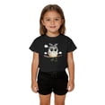 BOOMNY Toddler Girls Short Sleeve T-Shirts Crew Neck Cartoon Cat ...