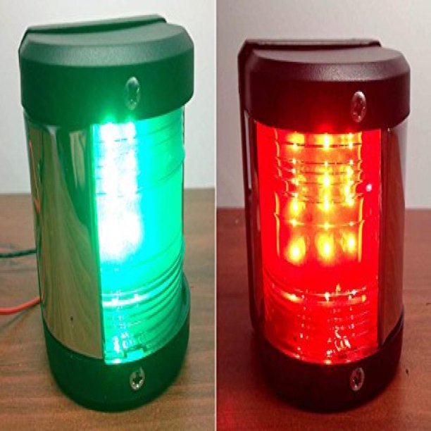 marine boat green starboard and red port side led navigation light ...