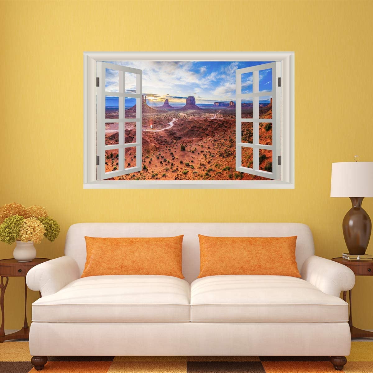 VWAQ - 3D Window Wall Decals Monument Valley Desert Landscape Peel and ...