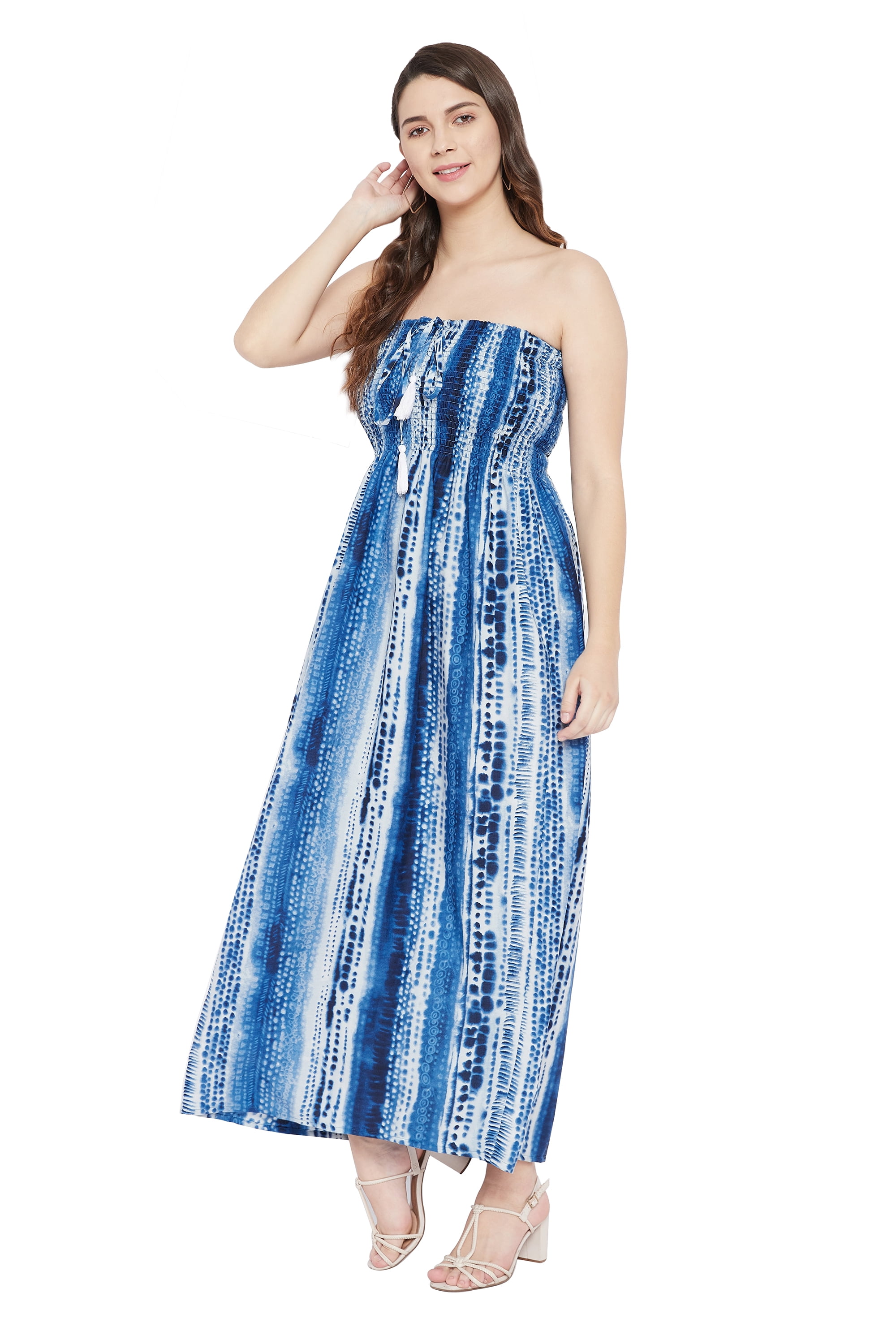 Oussum Women Long Tube Dress Sleeveless Summer Maxi Plus Size Dresses ...