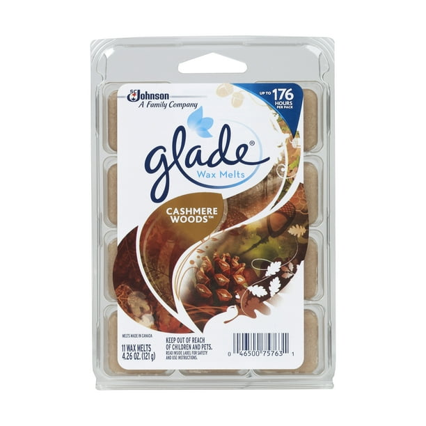 Glade Wax Melts, Cashmere Woods, 4.26 Oz. (Pack of 11) - Walmart.com