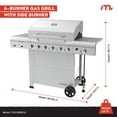 Megamaster 6-Burner Gas Grill with Side Burner, Stainless Steel Lid ...