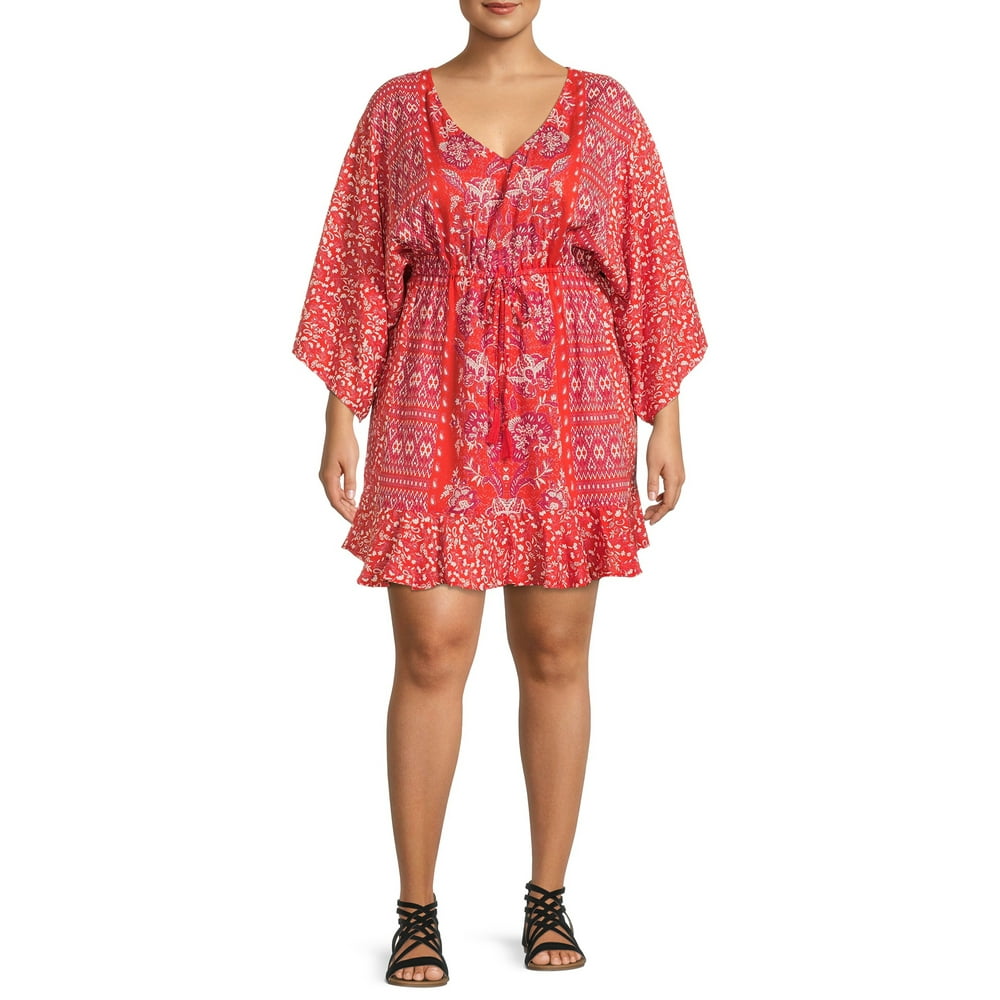 Romantic Gypsy - Romantic Gypsy Women's Plus Size Tie-Waist Kimono ...