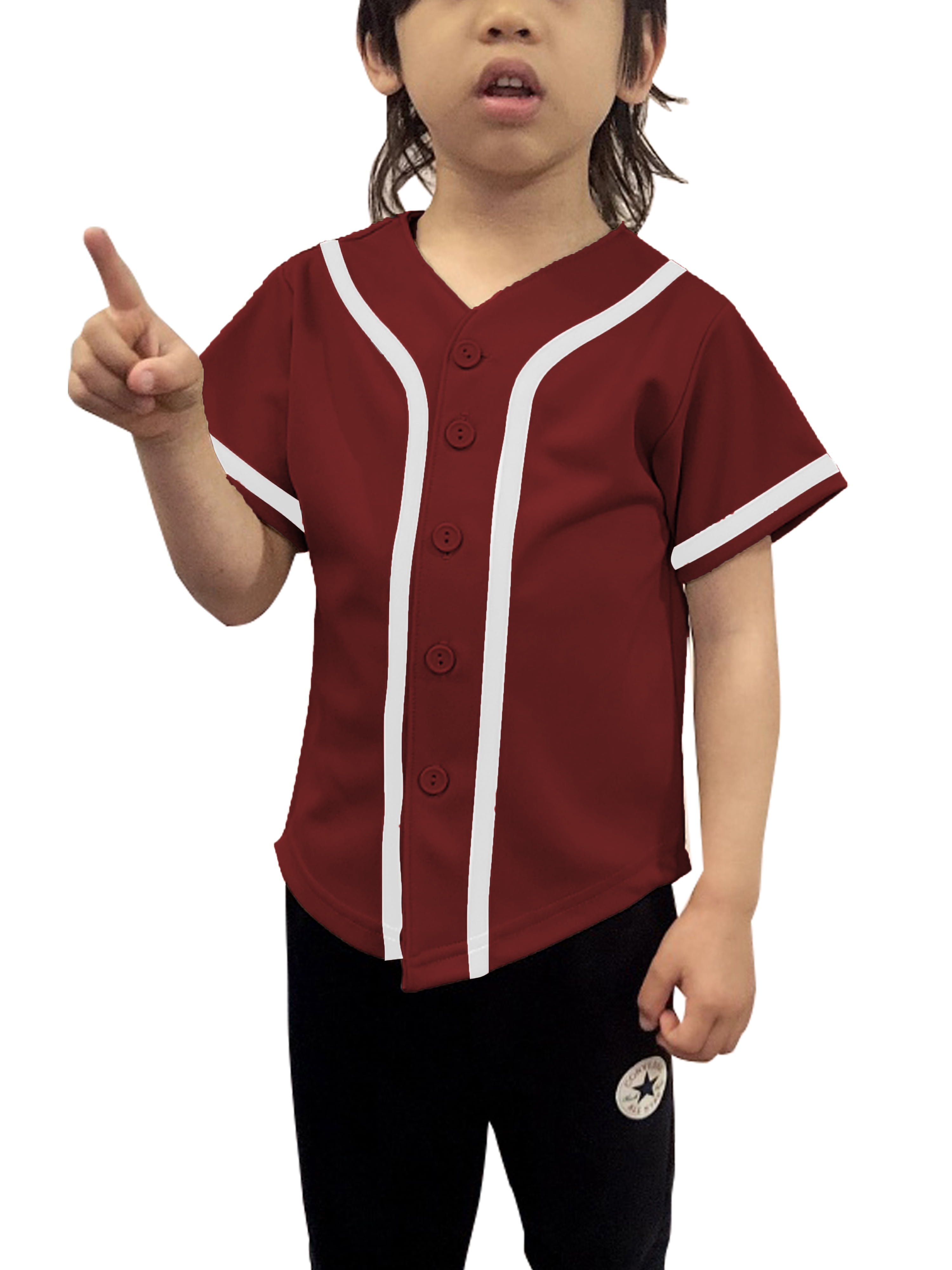 Lappel Kids Baseball & Softball Button Down Jersey for Children Sports ...