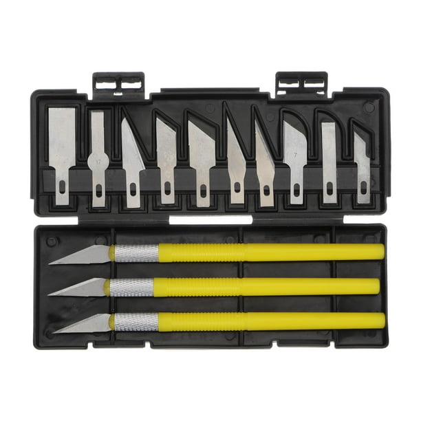 Uxcell 13 Pack Art Craft Knife Set, 3 Pack Hobby Exacto Knife & 10 Pack ...