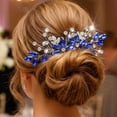 Bride Wedding Hair Comb Leaf Bridal Hair Accessories Rhinestone Party ...