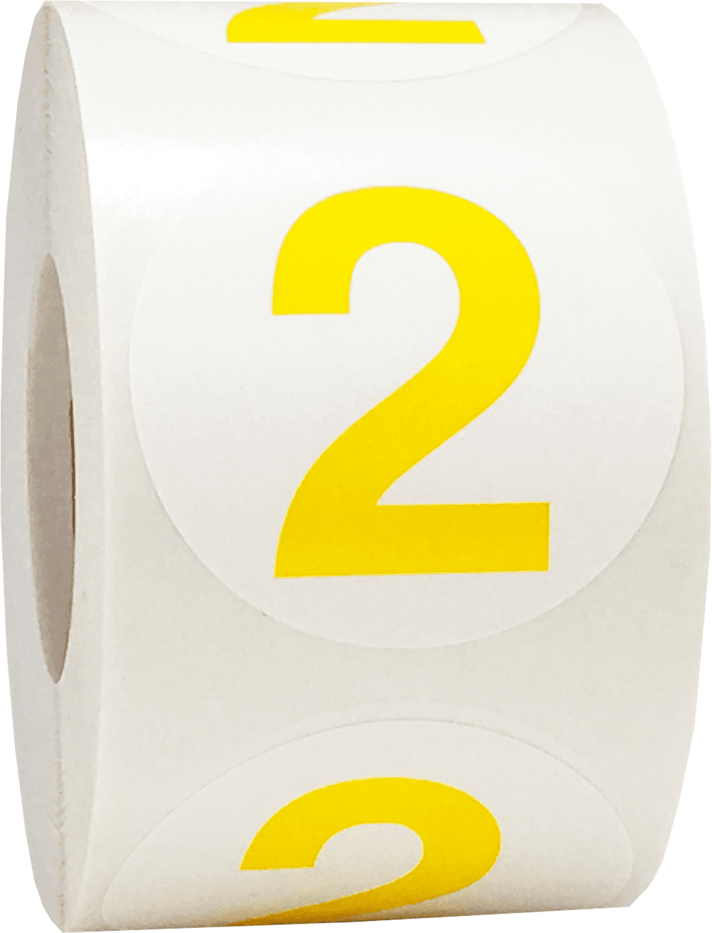 Yellow Number 2 Circle Stickers, 1.5 Inches Round, 500 Labels on a Roll ...