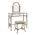 Linon Bonview 2-Piece Vanity Set, Includes Vanity and Bench, Antique ...