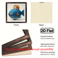 2D Flat, Funny Blue Fish House Wall Decor - with Expressive Eyes ...