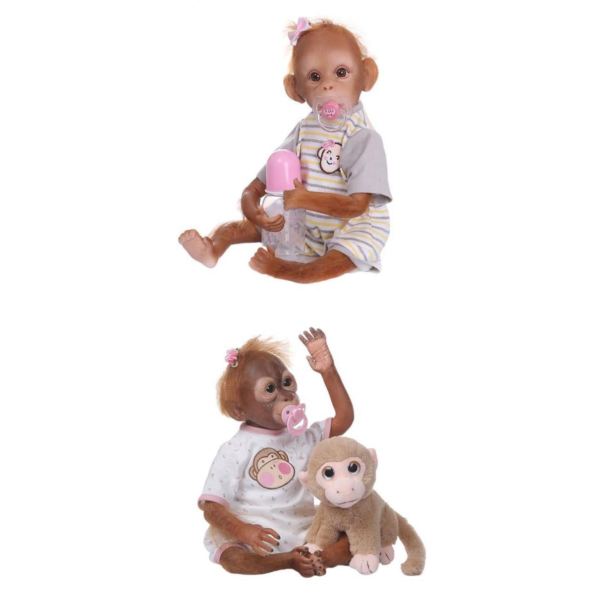 Lifelike Realistic Newborn Baby Monkey Doll 21/16inch Soft Vinyl ...