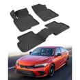 Custom Fit 3 Pcs Floor Mats for Civic 2022-2025 - All-Weather Rubber ...