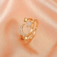 1Pc Moon & Star & Heart Brass Micro Pave Clear Cubic Zirconia Cuff ...