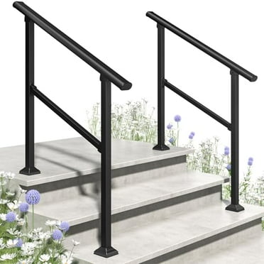 SKYSHALO Outdoor Step Handrails, 18.9" Long 1.3"Pipe, Wall-Mounted ...
