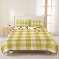 Full Quilt Bedding Set Spring Yellow Buffalo Checker Breathable Summer ...