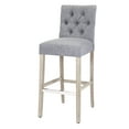 WestinTrends Hayes Bar Chairs, Linen Upholstered Button Tufted Kitchen ...