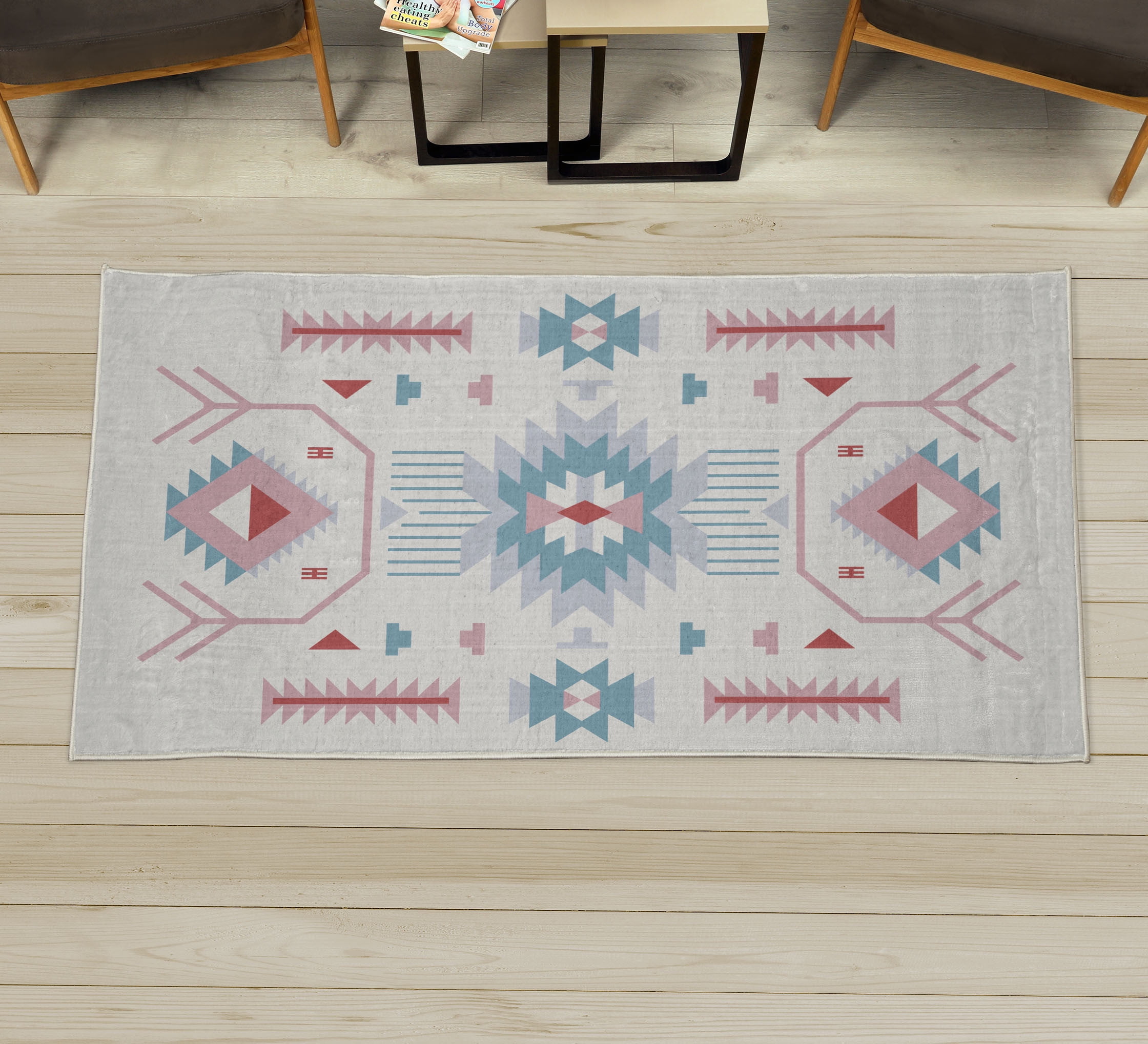 Southwestern Decorative Rug, Ethnic Illustration of a Zigzags Design ...