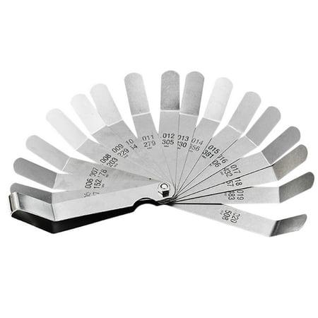 16pcs/set Metric Inch Offset Feeler Gauge Stainless Steel Thickness ...