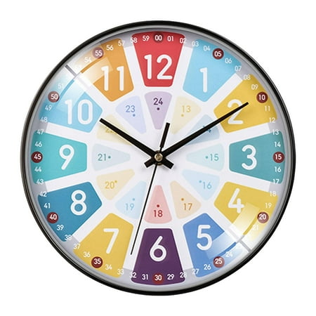 Modern Teaching Clock Decorative Wall Clock for Living Room Classroom B ...