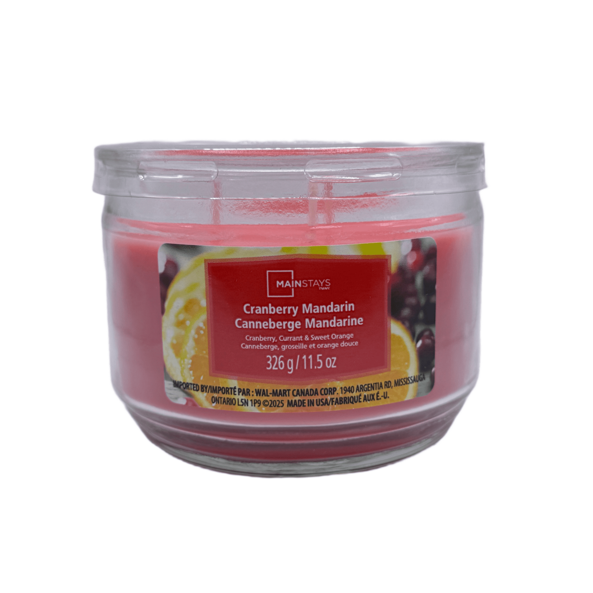 Click here for Mainstays Pl Cranberry Mandarin Scented 3-Wick Gla... prices