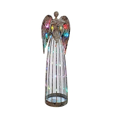 Y&K Decor Antiqued Metal Garden Angel Statue Patio Lawn Yard Indoor ...
