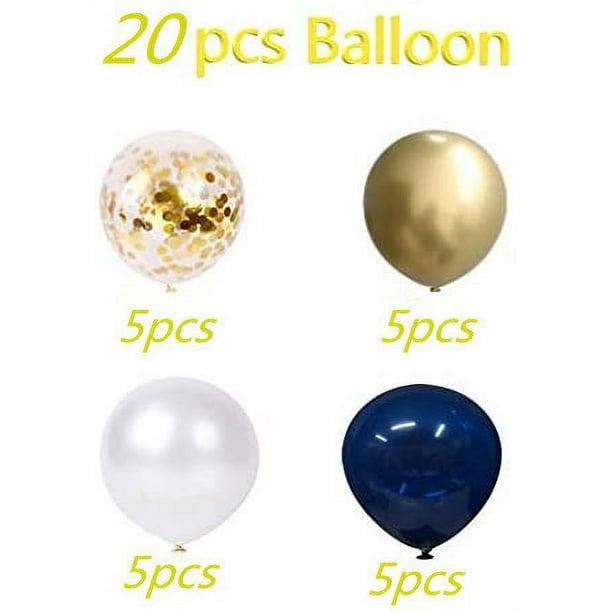 Globos de oro cromado azul real - Globos de látex de 50 piezas Confeti ...