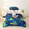 Aikeke Cartoon Dinosaur Twin Duvet Cover, Car Theme Twin Bedding, Blue ...