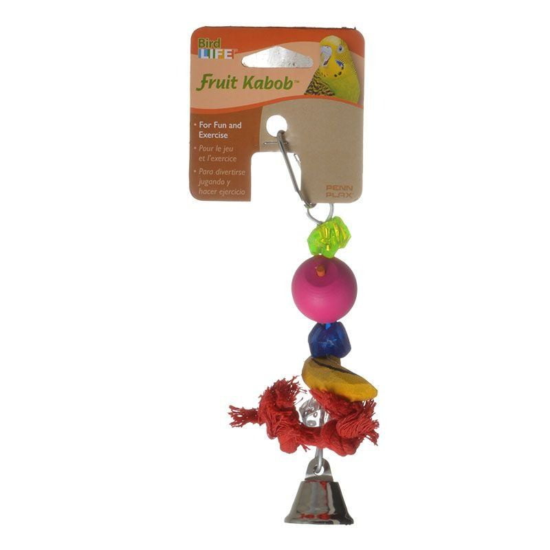 Penn Plax Bird Life Fruit-Kabob Wood Parakeet Toy 8" Long (5 Pack ...