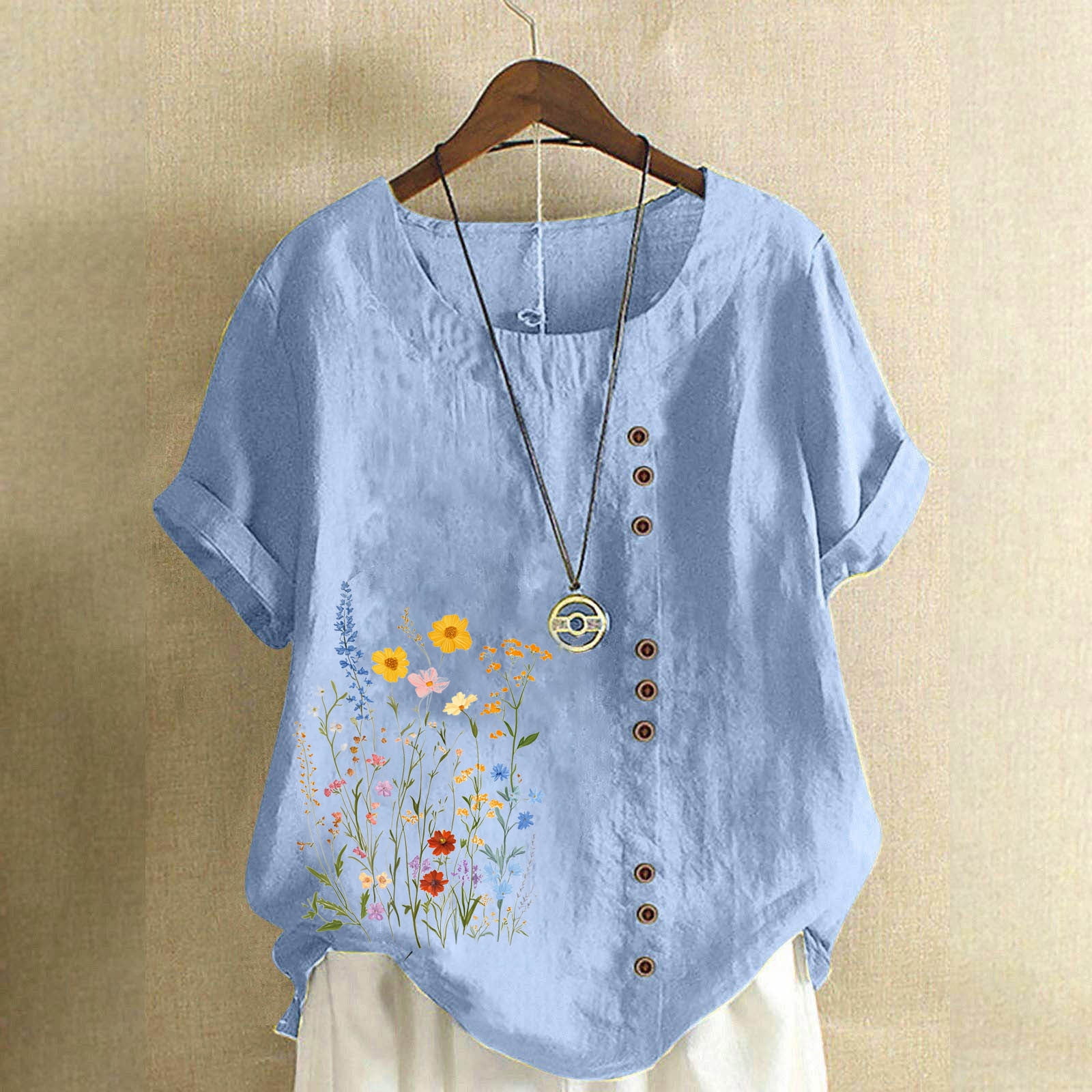 Click here for Staron Clearance Summer Shirts For Women Roll Up S... prices