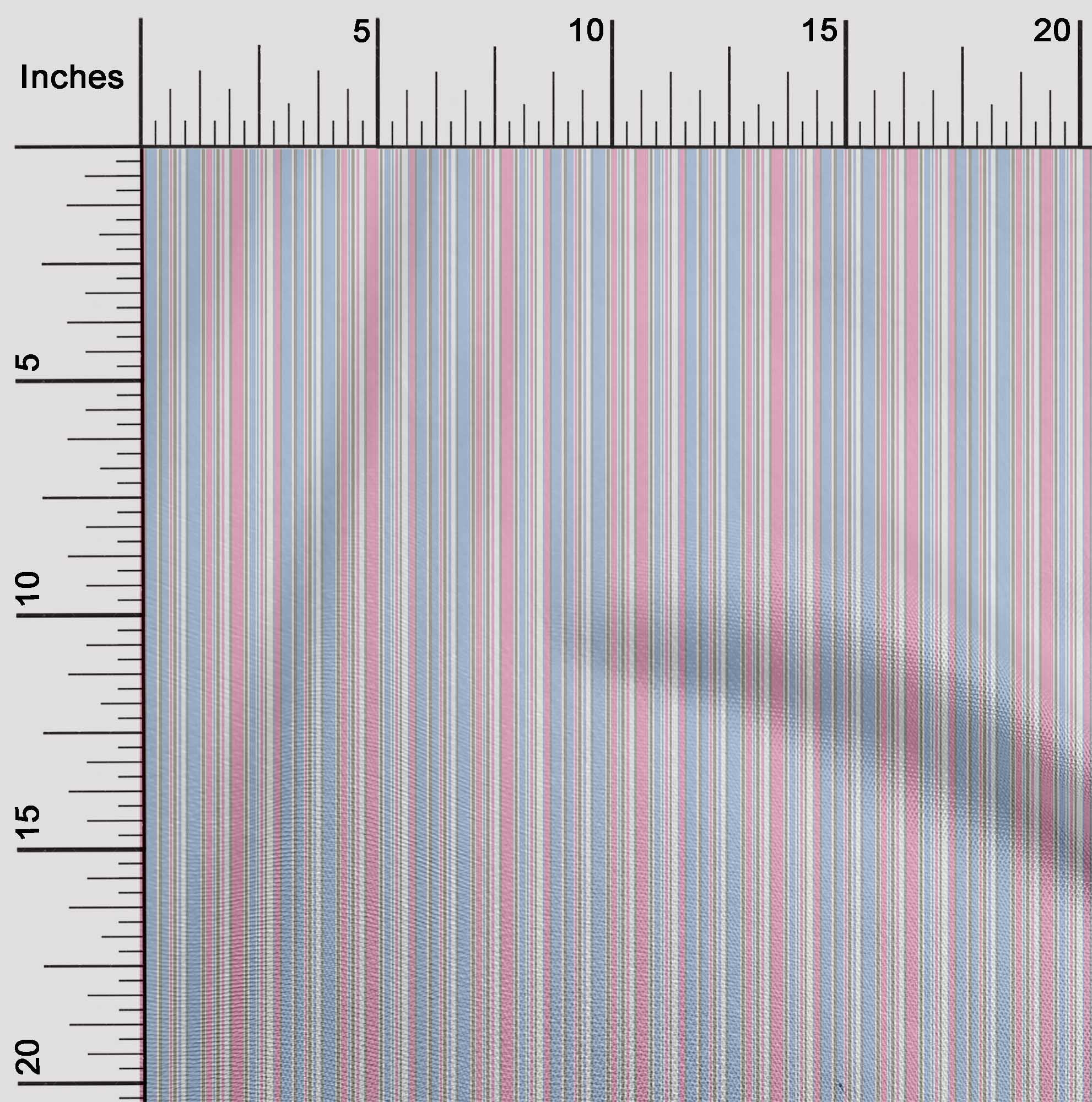 oneOone Cotton Silk Fabric Multicolor Stripe Print Fabric By The Yard ...