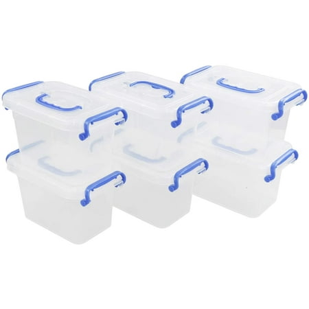1.5 L Plastic Storage Bo , Clear Storage Container with Blue Handle ...