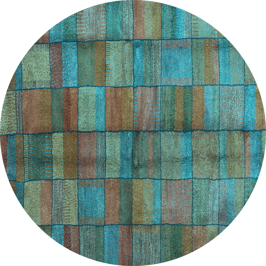 Ahgly Company Indoor Round Abstract Light Blue Contemporary Area Rugs ...