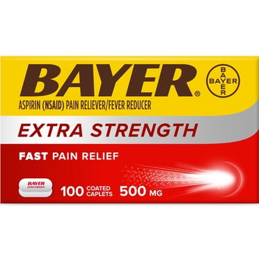 Bayer Extra Strength Back & Body Pain Reliever, 500mg Aspirin with ...