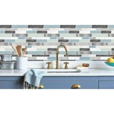 Long King Peel and Stick Backsplash Tile Blue Marble Tile 12 in. x 12 ...