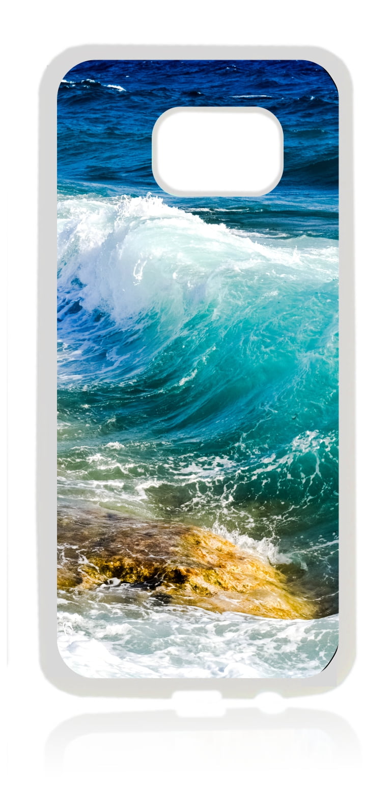 Beach Ocean Waves Design White Rubber Thin Case Cover for the Samsung ...