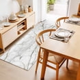 Abstract Marble Texture Rectangle Rug 2'x6' Gray Stone with Stripes ...