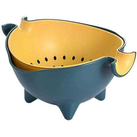 Kitchen Colander Bowl Double Layer Colander Baskets Square Plastic Wash ...