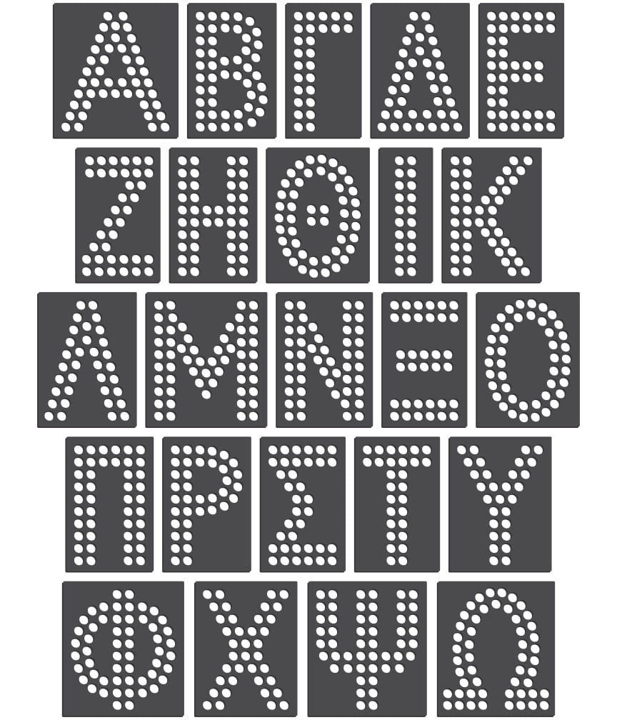 Magnetic Rhinestone Template(s) - FONT - GREEK LETTERS 2" - Walmart.com