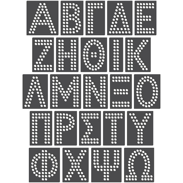 Magnetic Rhinestone Template(s) - FONT - GREEK LETTERS 2" - Walmart.com