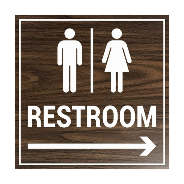 Square Restroom Sign (Walnut) - Small - Walmart.com