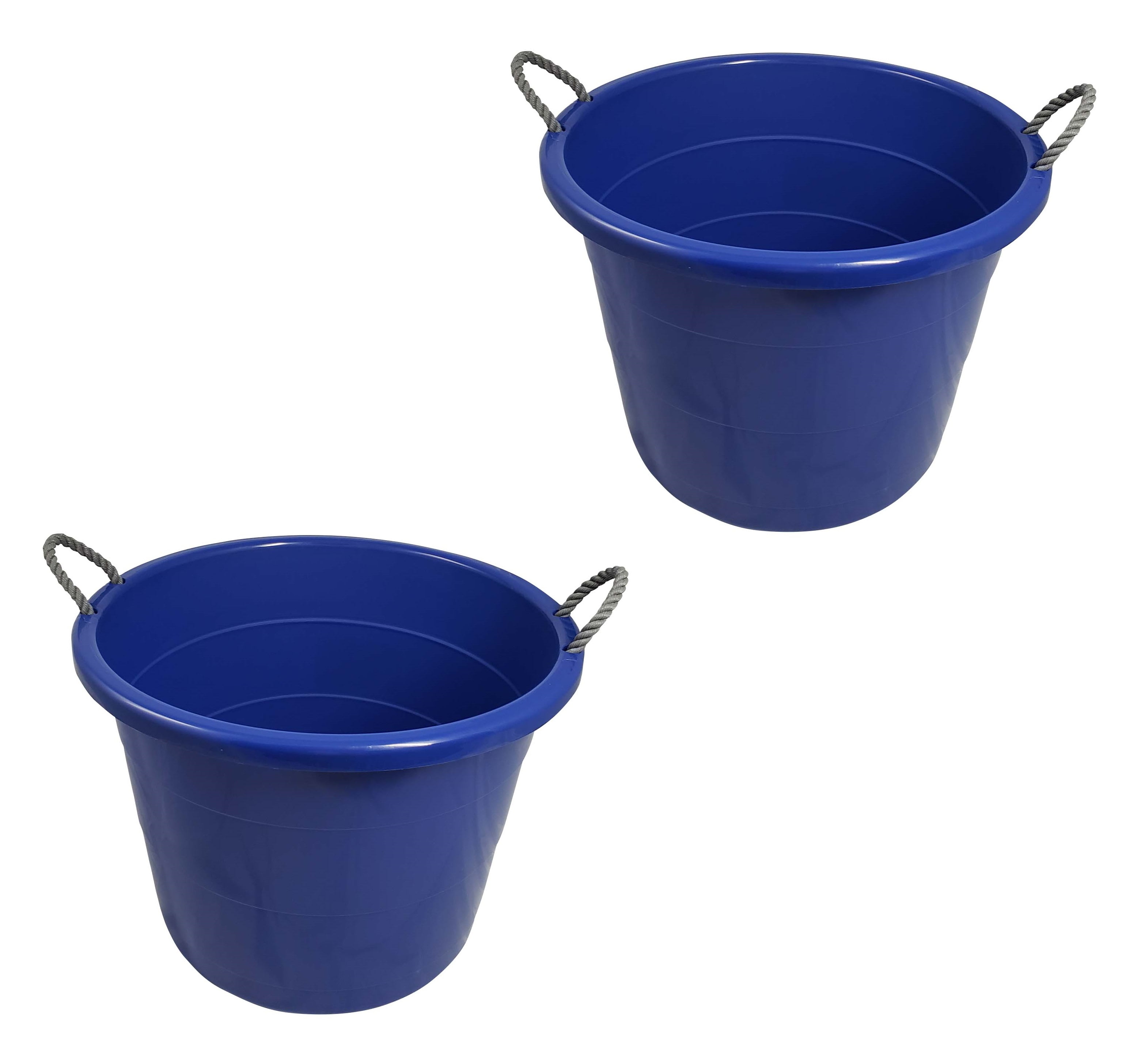 Your Zone 17 Gallon Tub with Grey Rope Handles, Stadium Blue, Set of 2 ...