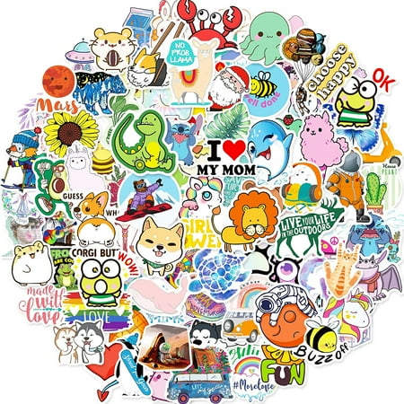 100 PCS Stickers for Kids, Stickers for Water Bottles, Vinyl Waterproof ...
