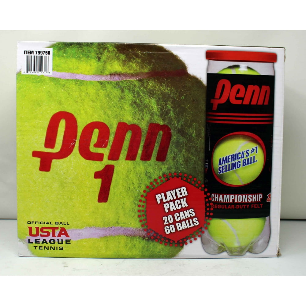 Penn 1 Player Pack 20 Cans 60 Balls Championship Regular-Duty Felt ...