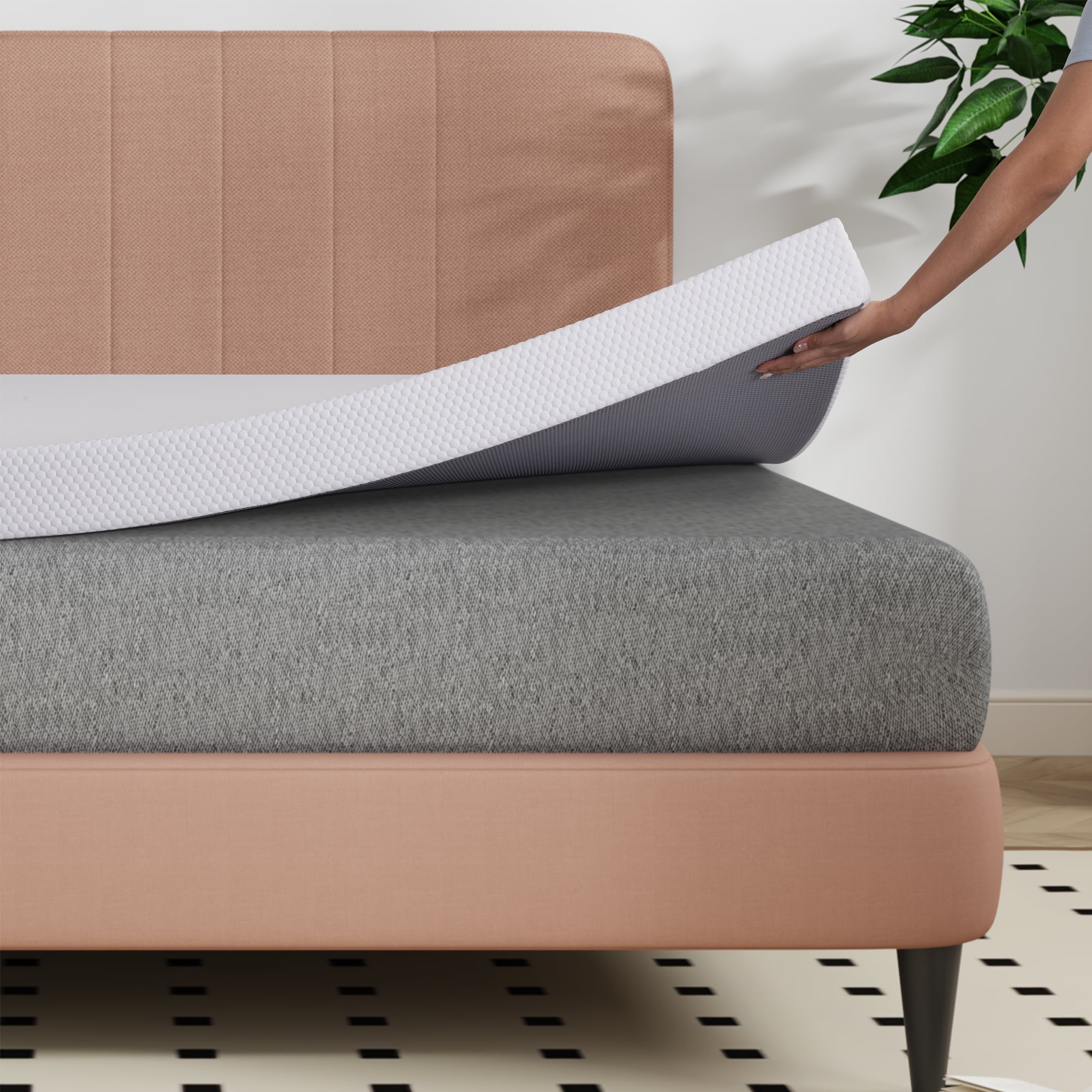 Telino 3 inch Queen Mattress Topper, Memory Foam Mattress Topper with ...