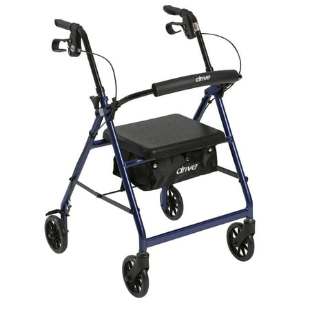 Drive Medical Rollator Rolling Walker with 6" Wheels, Fold Up Removable ...