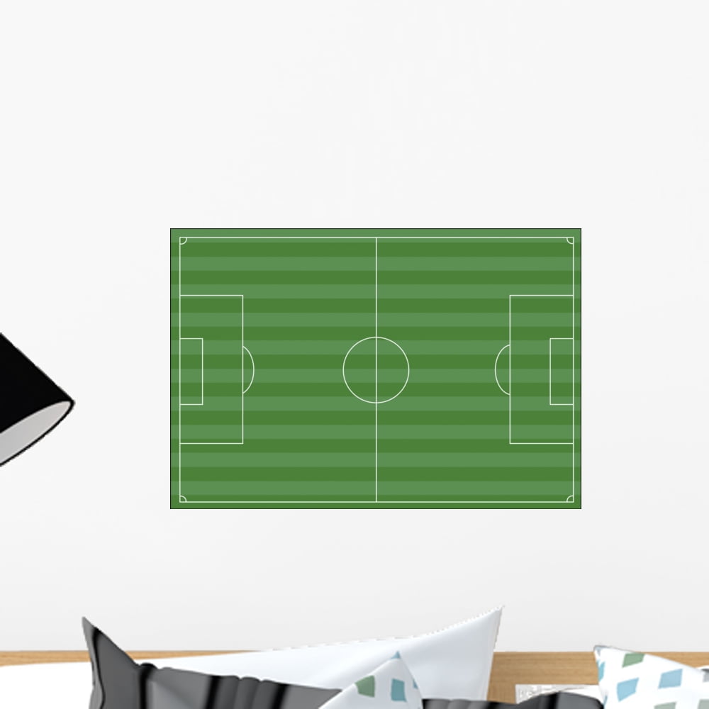 Football or Soccer Field Wall Mural Decal by Wallmonkeys Vinyl Peel and ...