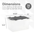 Superio Clear Storage Boxes with Lids, Airtight Hinged Lid, 35 Qt, Stackable, 2 Pack - Walmart.com