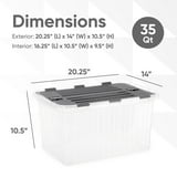 Superio Clear Storage Boxes with Lids, Airtight Hinged Lid, 35 Qt ...