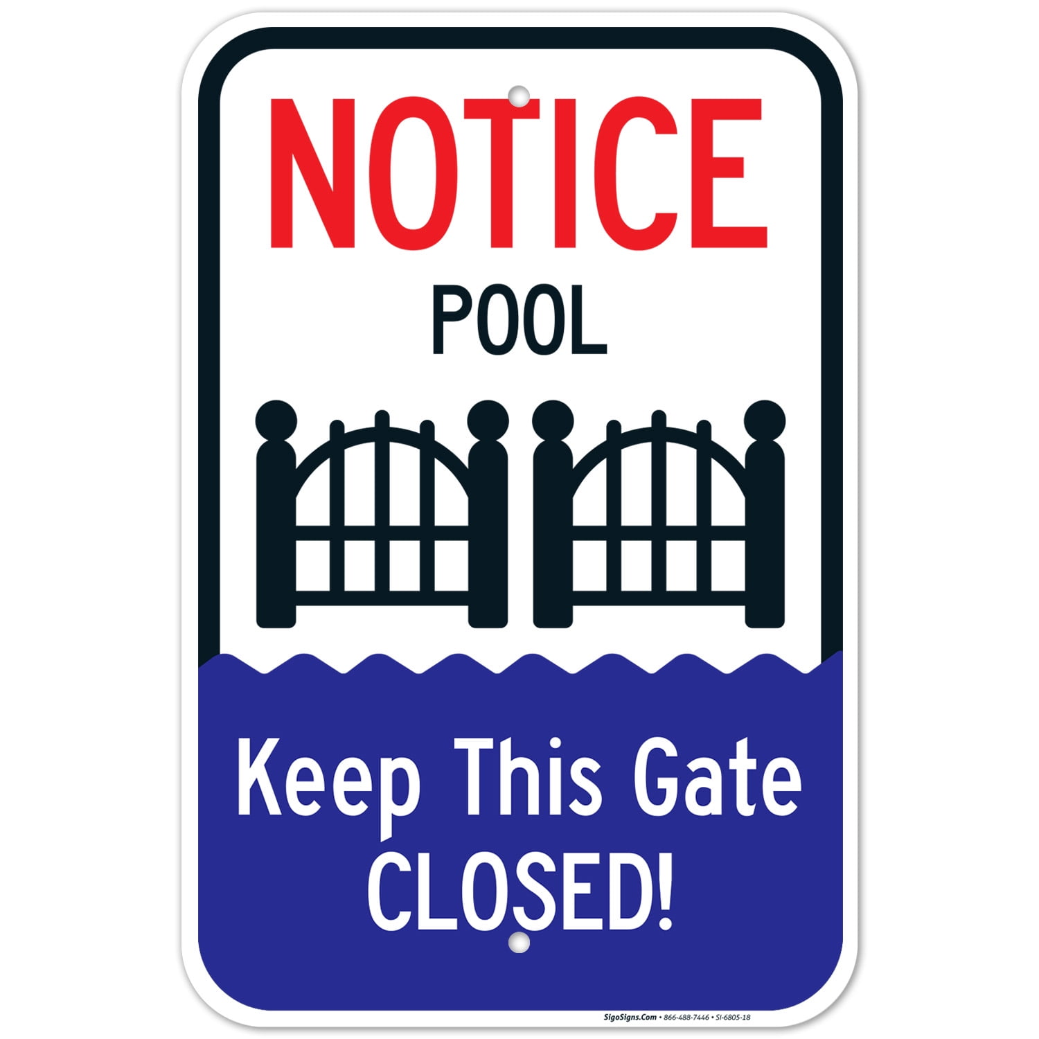 Keep This Gate Closed Sign, Pool Sign, - Walmart.com